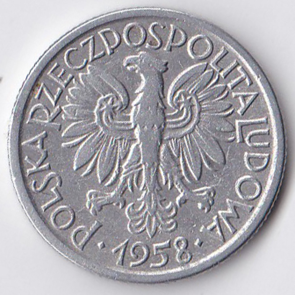 2 злотых 1958 Польша - 2 zlote 1958 Poland, из оборота купить